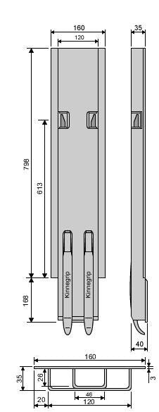 80cm Kinnegrip K5 Sidestolpe