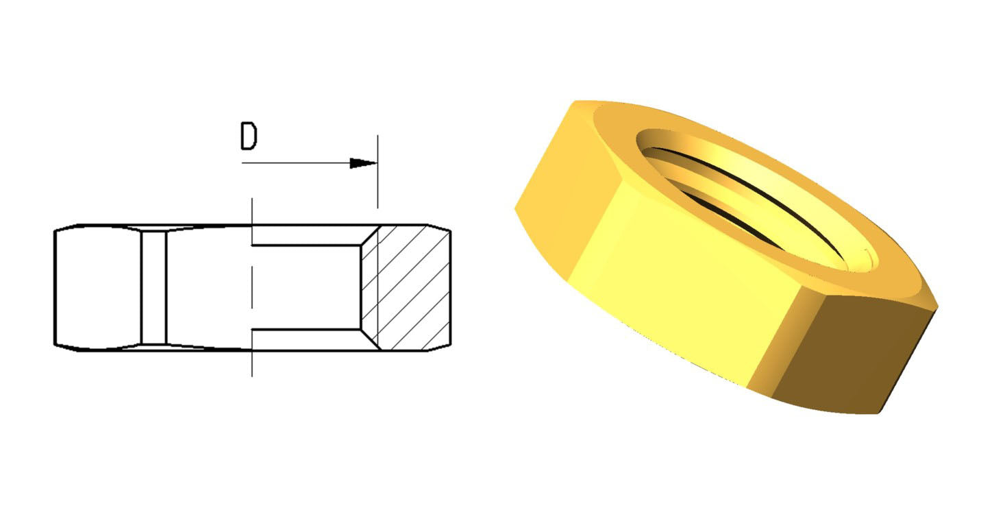 Mutter M16x1,50 Messing – MoRek AS
