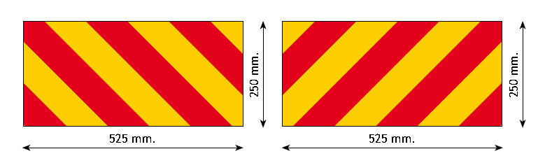 Skilt Bred last 525x250mm gul/rød 2 stk – MoRek AS