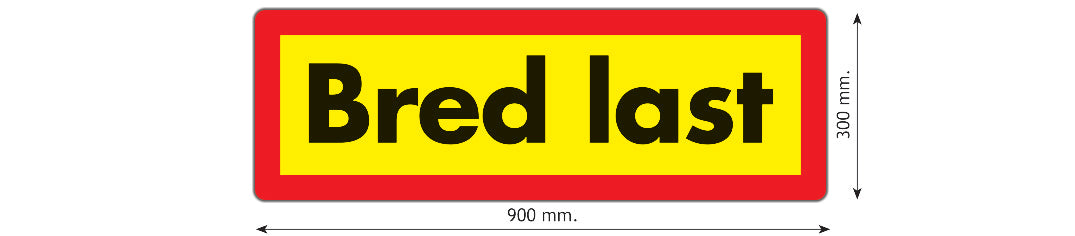 Skilt Bred last 900x300mm Alu Gul Bakgrunn – MoRek AS